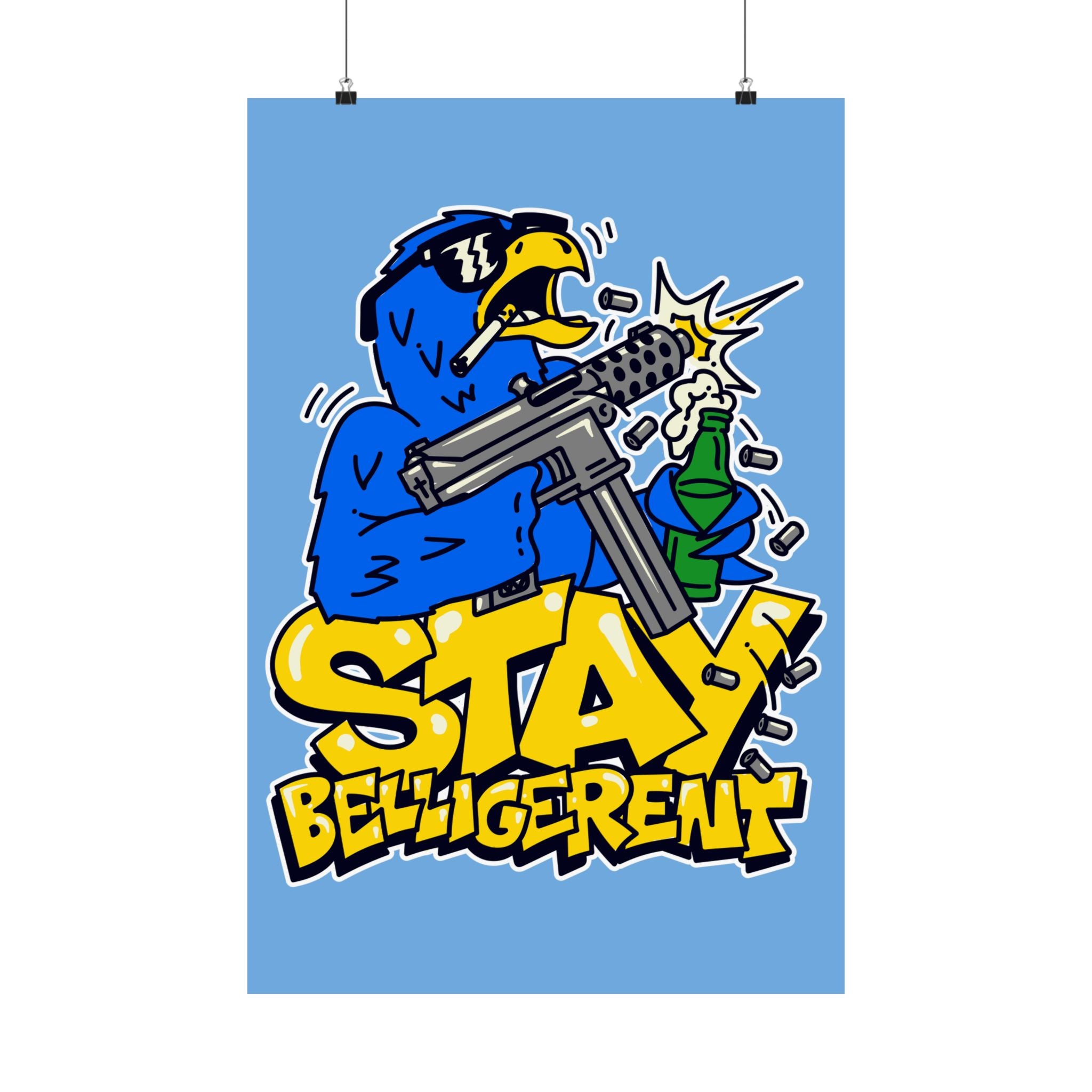 StayBelligerent Paper Poster – Blue Falcon Awards