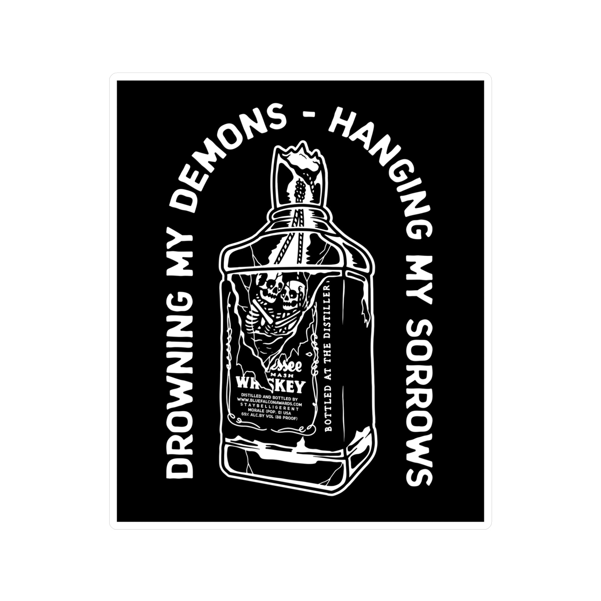 Drowning My Demons STICKER – Blue Falcon Awards