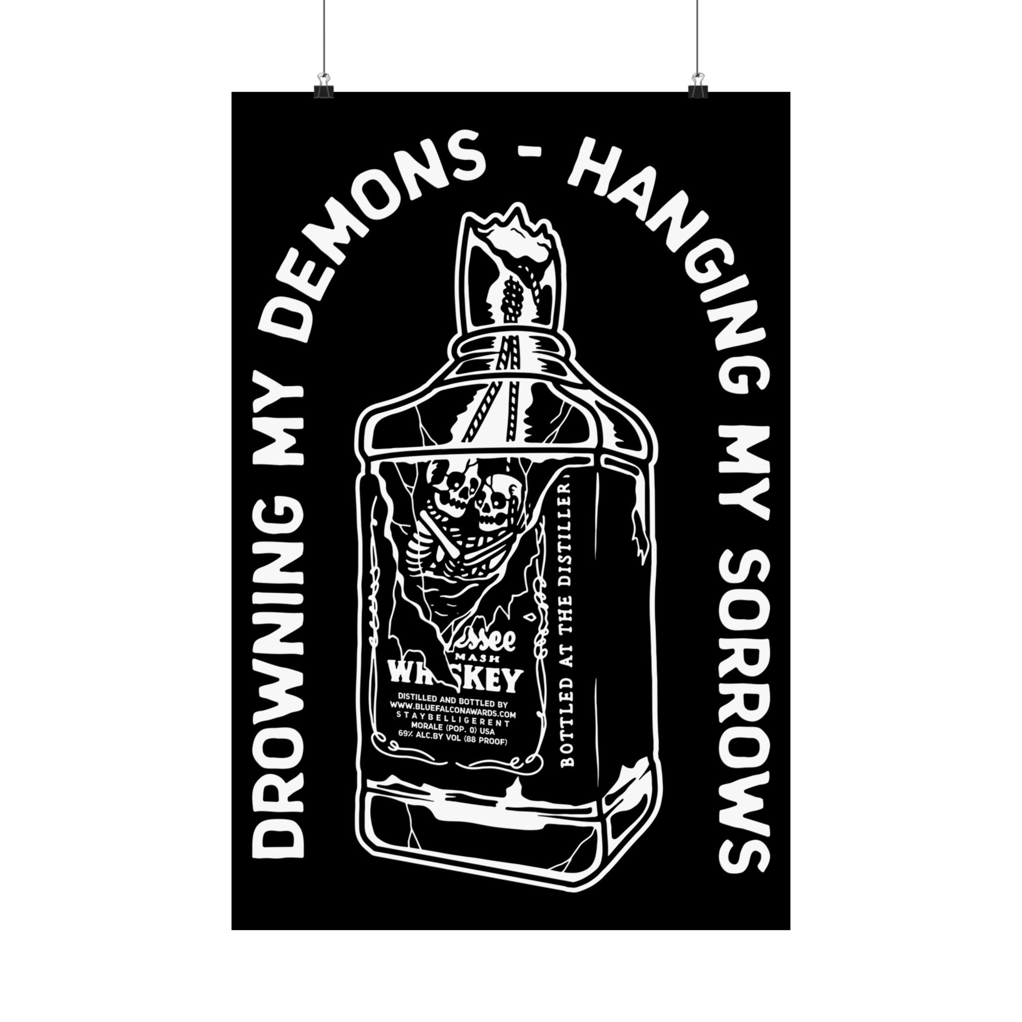Drowning My Demons Paper Poster – Blue Falcon Awards